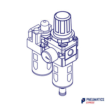 SMC AC40B-F04D Air Filter + Regulator – Pneumatics Express